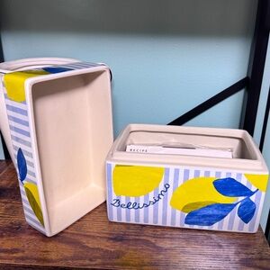 Nota | Kitchen | Ceramic Recipe Box With Lid Recipe Cards Bellissimo ...